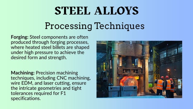 Formula One car material processing (Engineering Materials). | PPT