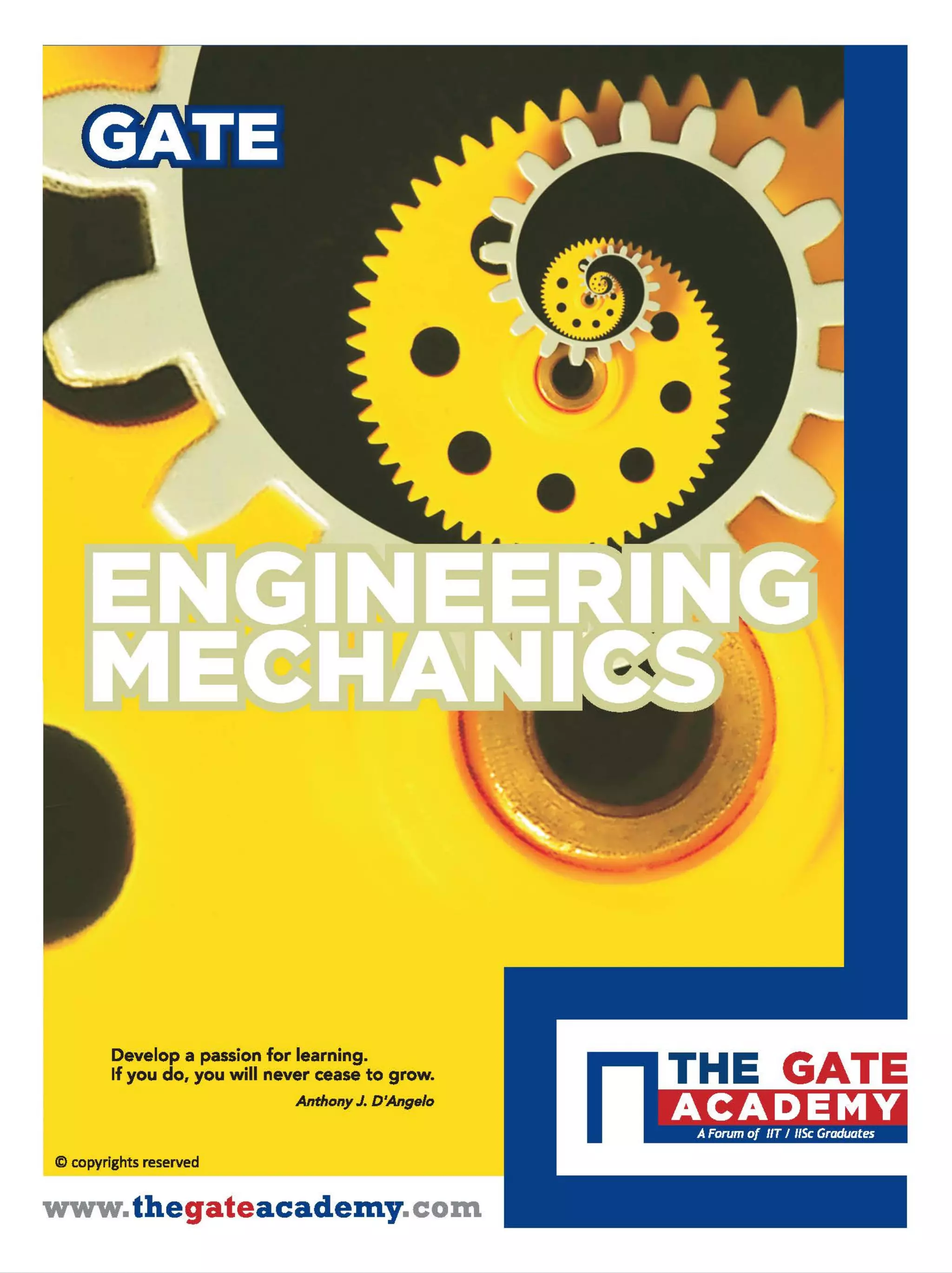 Mechanical Engineering : Engineering mechanics, THE GATE ACADEMY | PDF