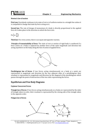 Mechanical Engineering : Engineering mechanics, THE GATE ACADEMY | PDF