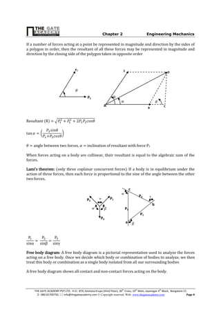Mechanical Engineering : Engineering mechanics, THE GATE ACADEMY | PDF