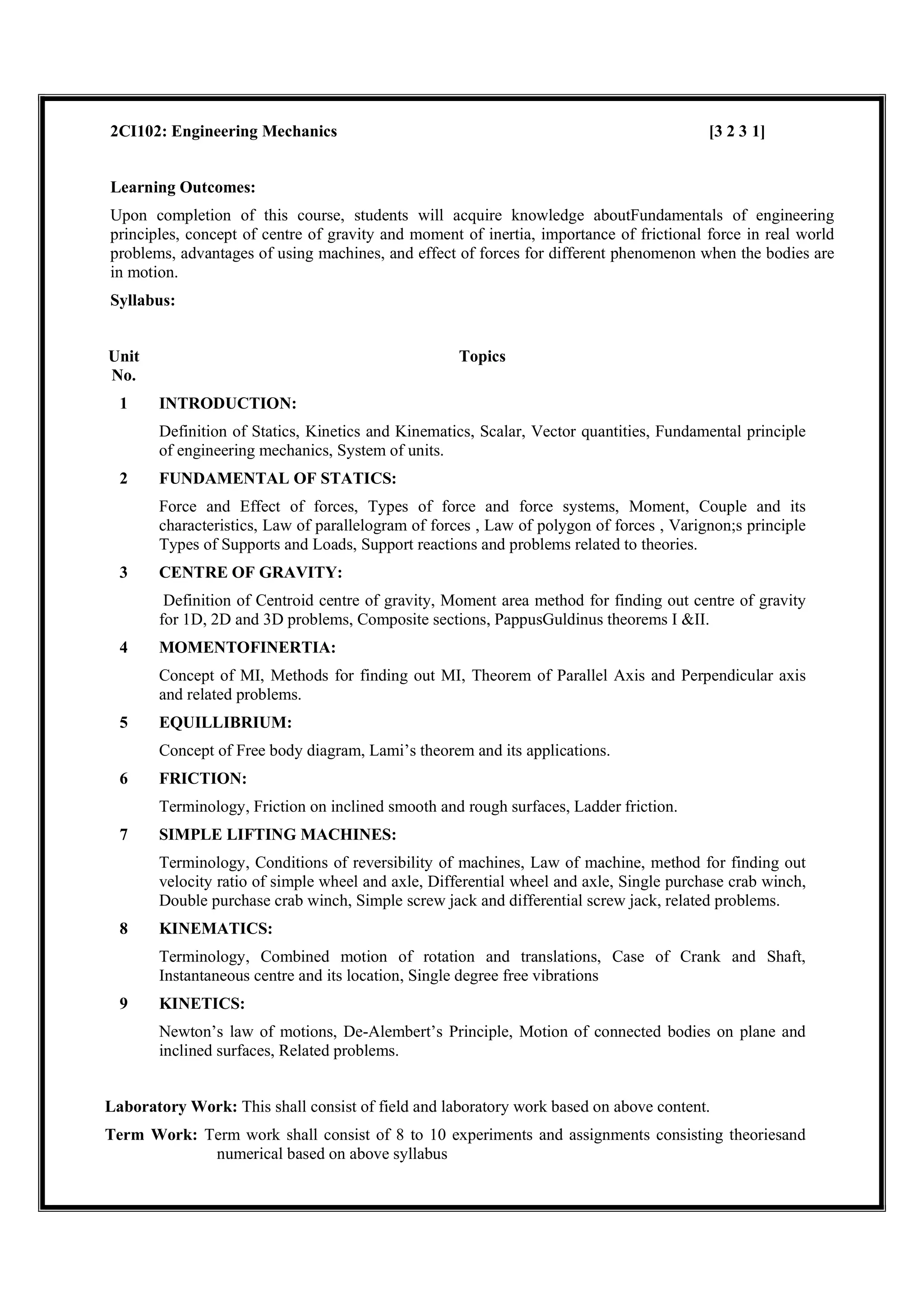 Engineering mechanics | PDF