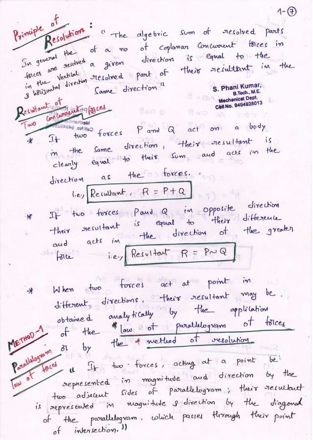 Unit 1 System Of Forces Pdf