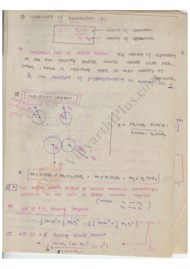 Engineering mechanics 2 handwritten classes notes (study materials) for ...