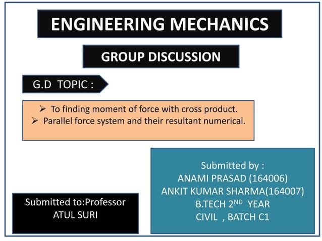 Engineering mechanics gd | PPT