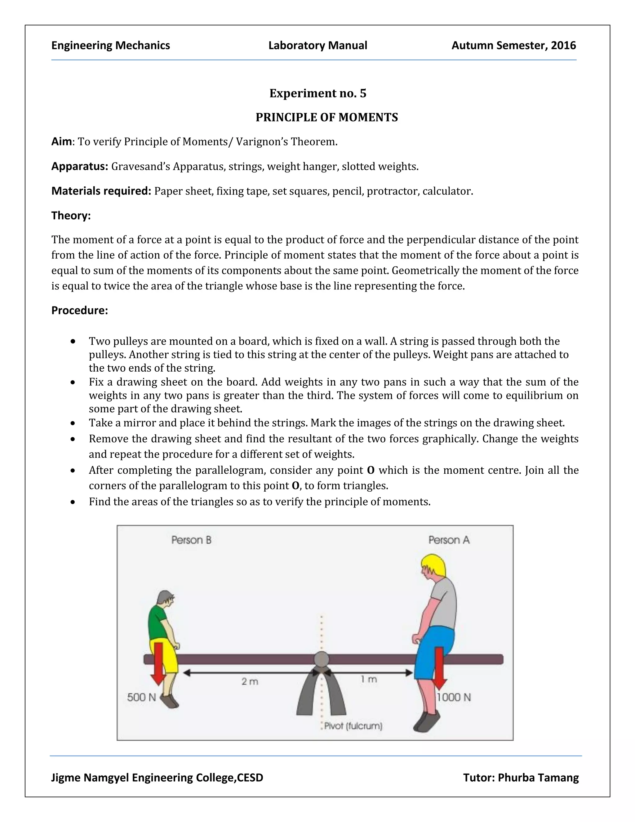 Engineering Mechanics Manual | PDF