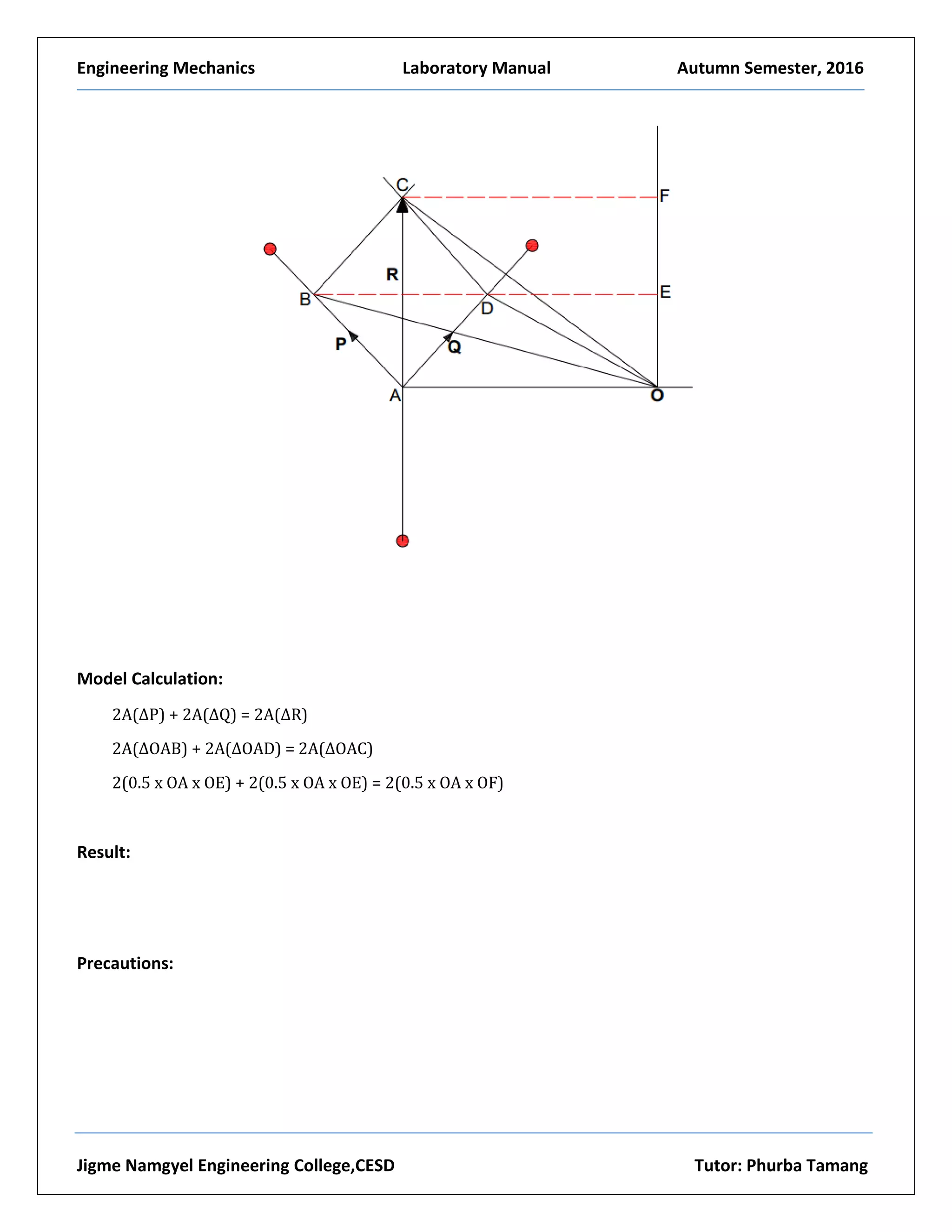 Engineering Mechanics Manual | PDF