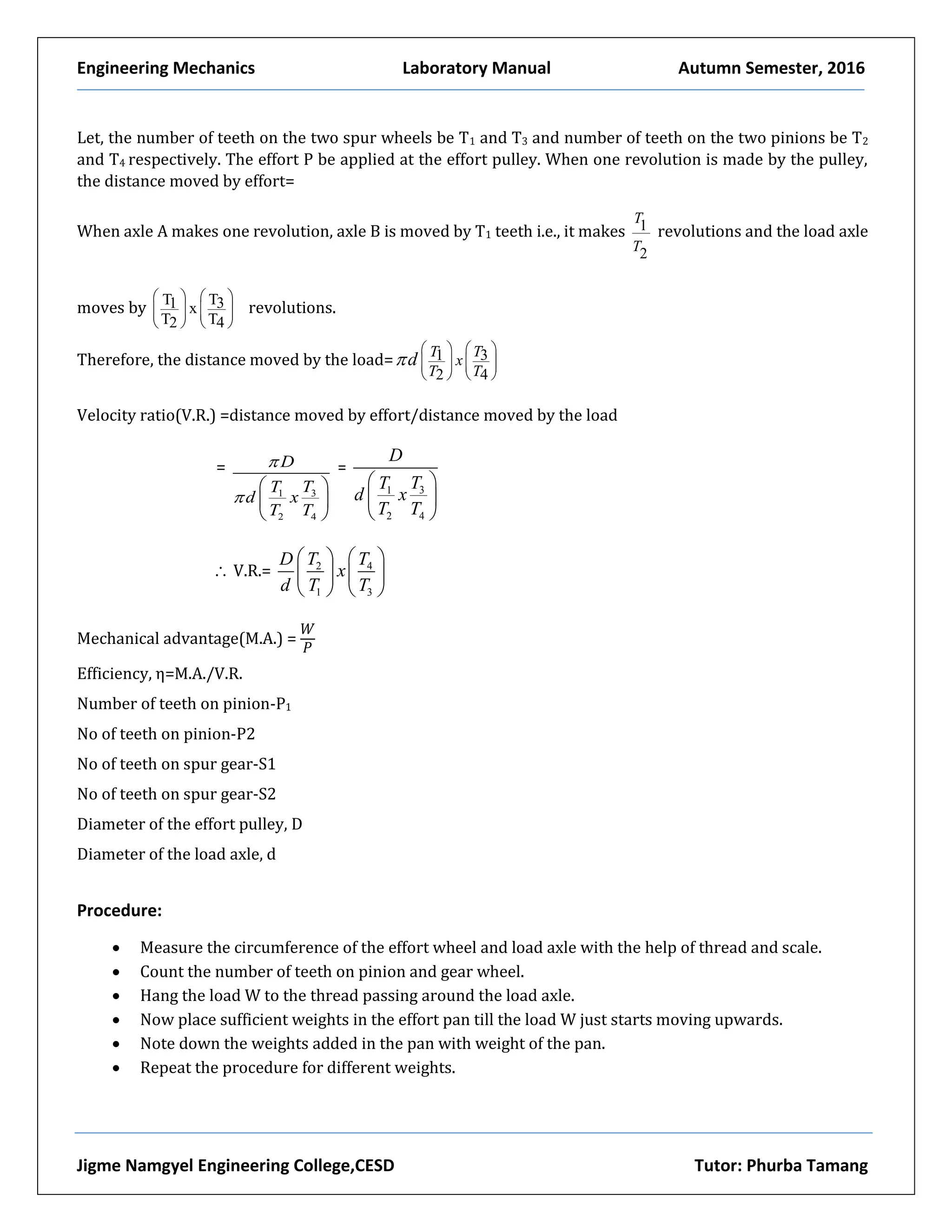 Engineering Mechanics Manual | PDF