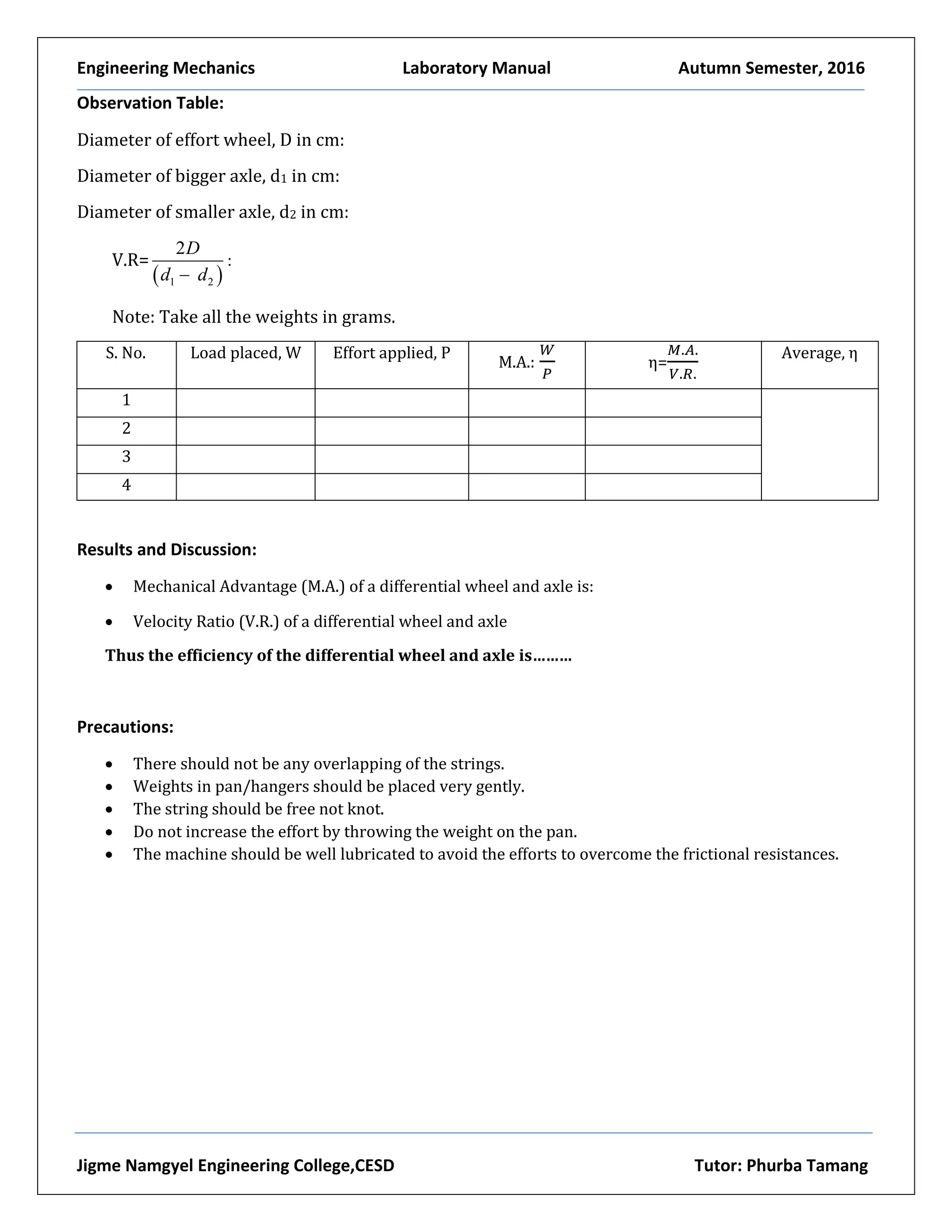 Engineering Mechanics Manual | PDF