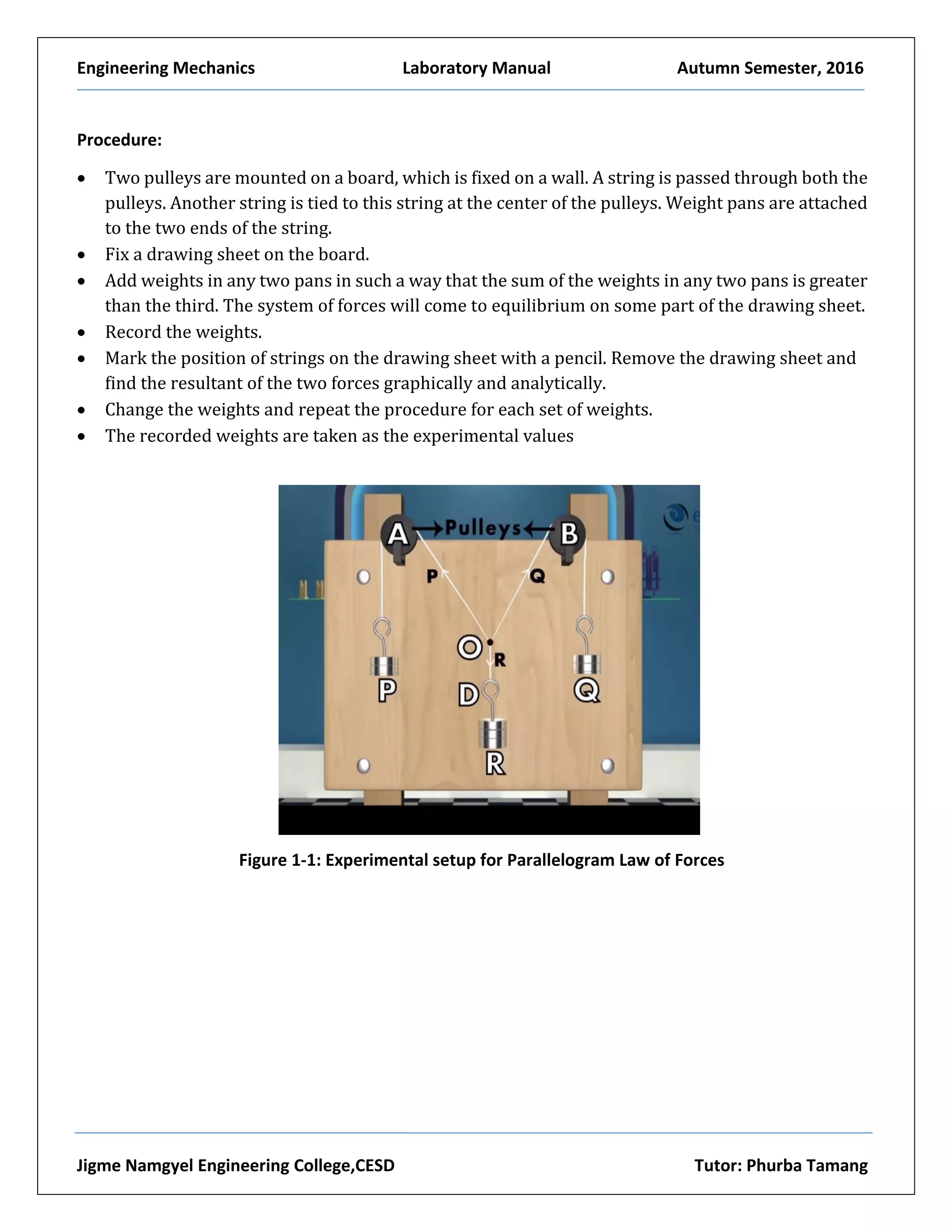 Engineering Mechanics Manual | PDF