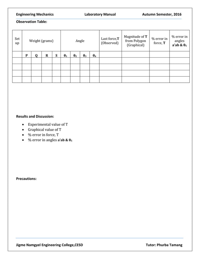 Engineering Mechanics Manual | PDF