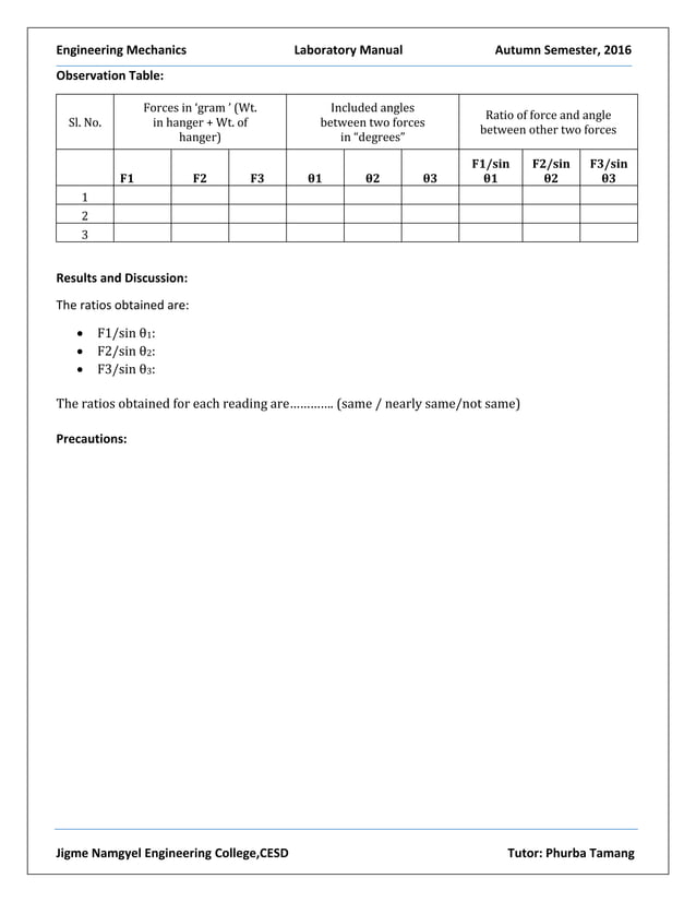 Engineering Mechanics Manual | PDF