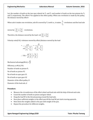 Engineering Mechanics Manual | PDF