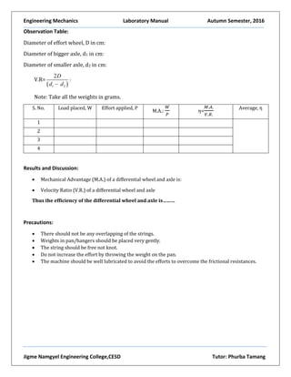Engineering Mechanics Manual | PDF