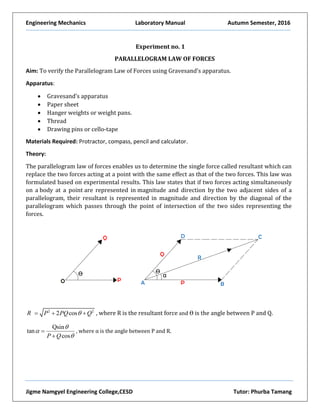 Engineering Mechanics Manual | PDF
