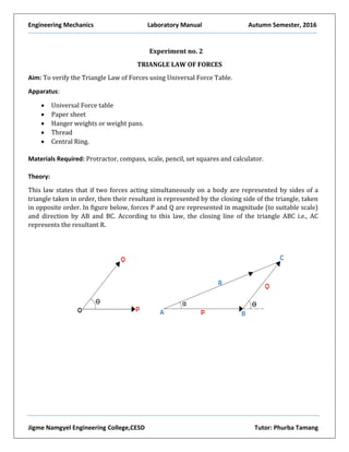 Engineering Mechanics Manual | PDF