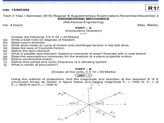 #Engineering Mechanics Previous Question papers two marks questions and answers | PPT