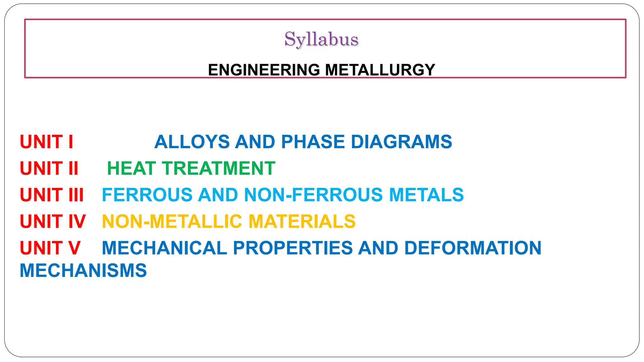 Engineering Metallurgy Dr P Parandaman Ppt