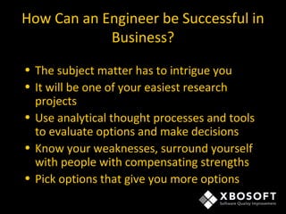 Engineering mindset fort corporate management | PPT