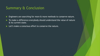 Engineering And Nature Conservation | PPTX
