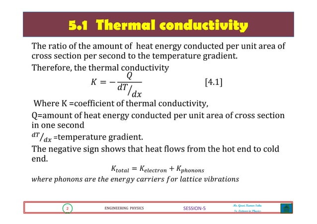 Engineering physics 4(Thermal conductivity) | PDF