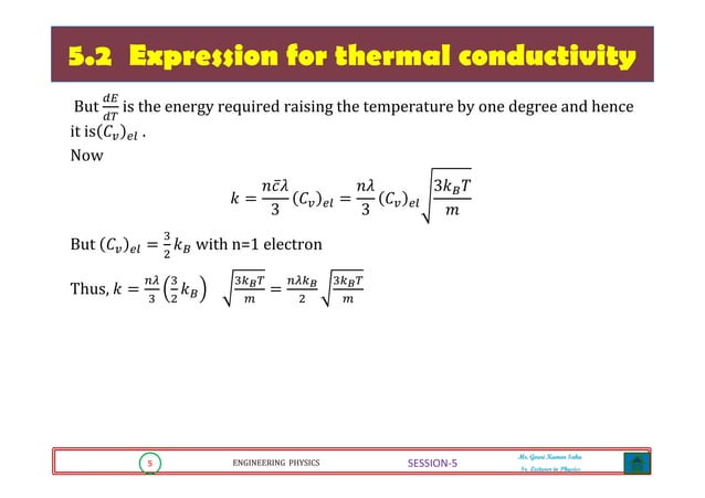 Engineering physics 4(Thermal conductivity) | PDF