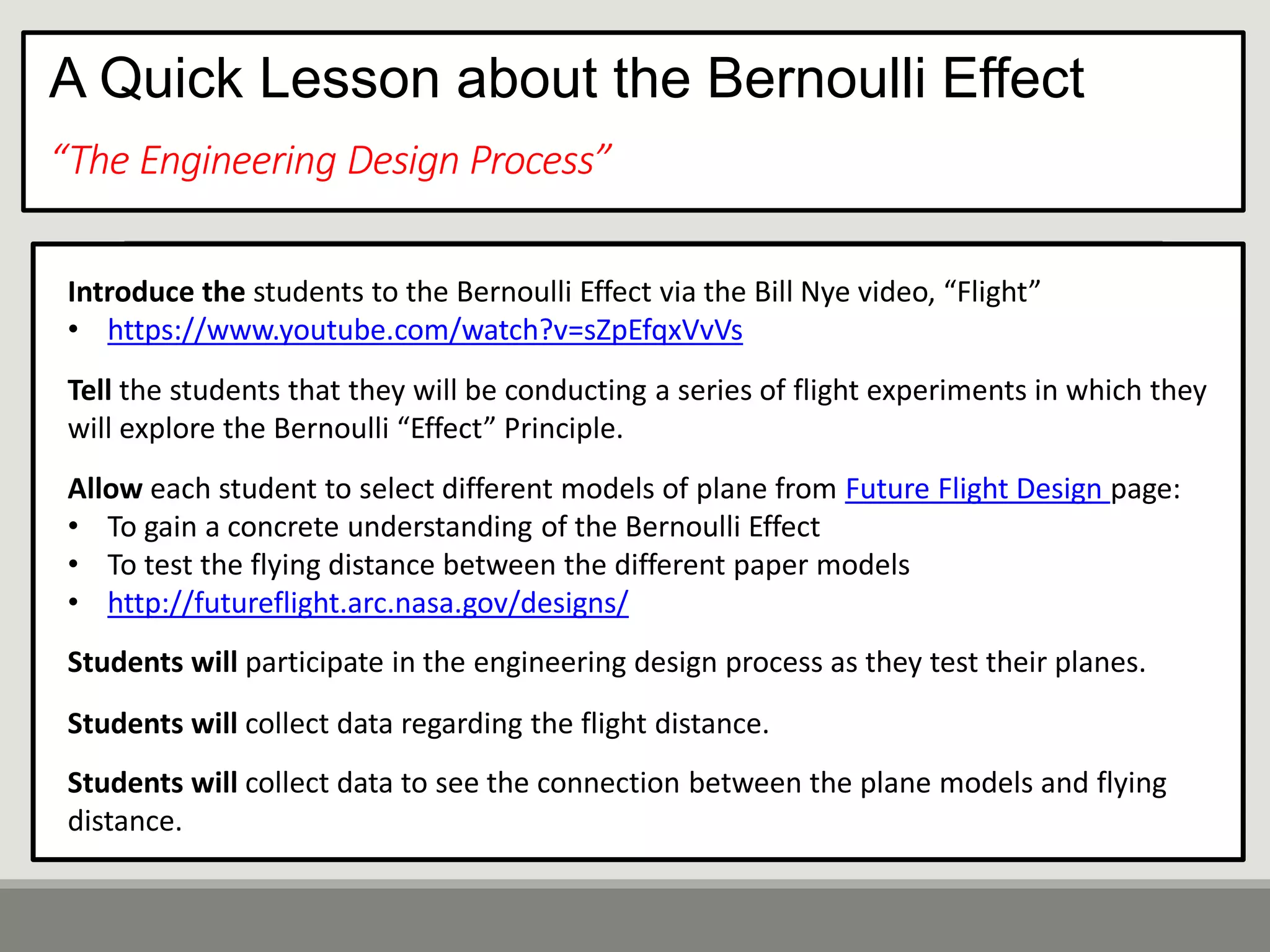 Bernoulli Effect - Paper Airplane Engineering Project | PDF