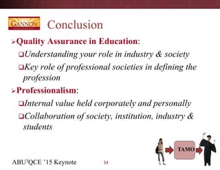 Professionalism & Quality: What accreditation offers engineering | PPT