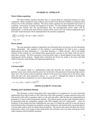 Engineering project non newtonian flow back step | PDF | Physics | Science
