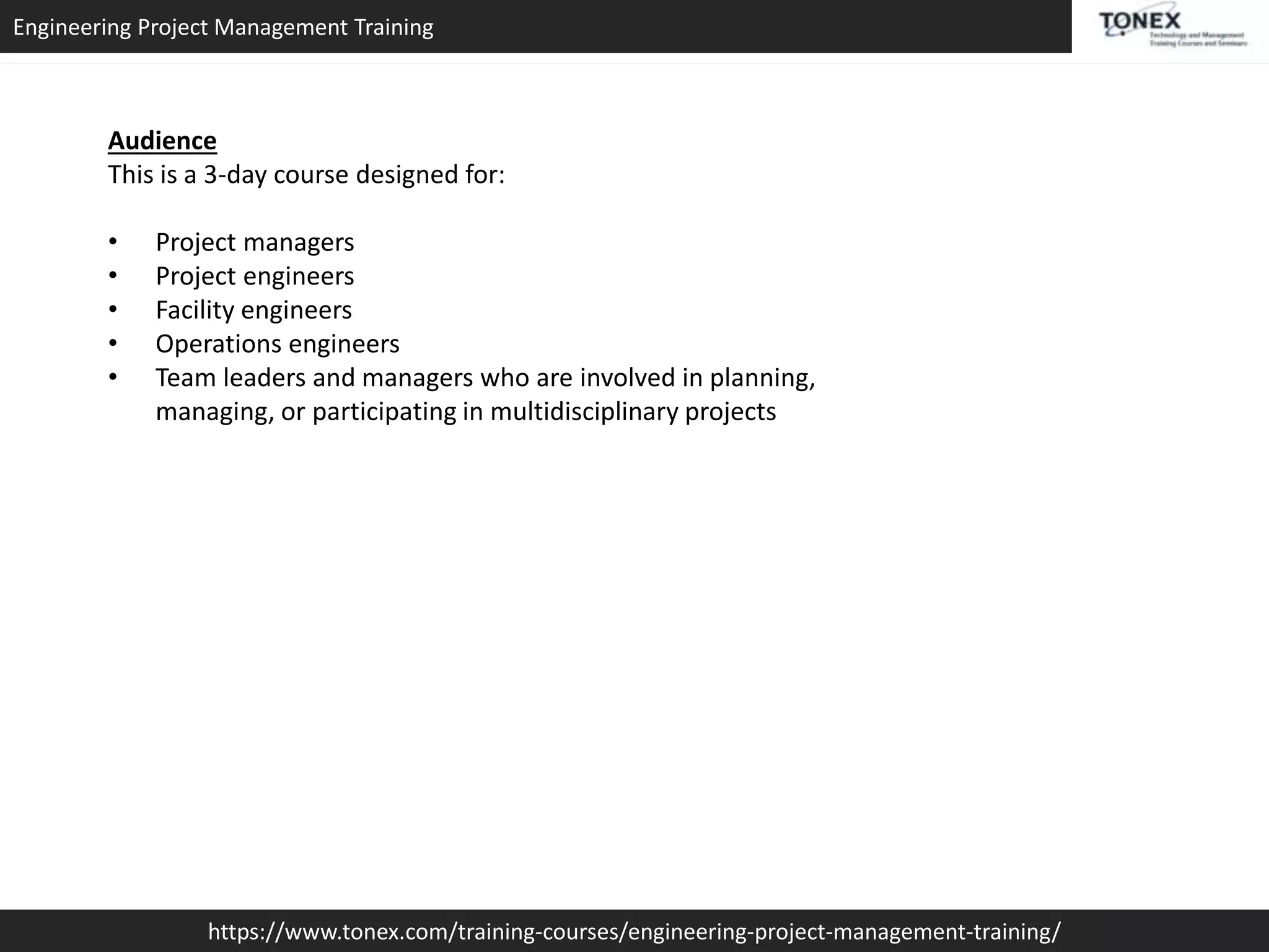 Best Engineering Project Management Training - Tonex Training | PPTX