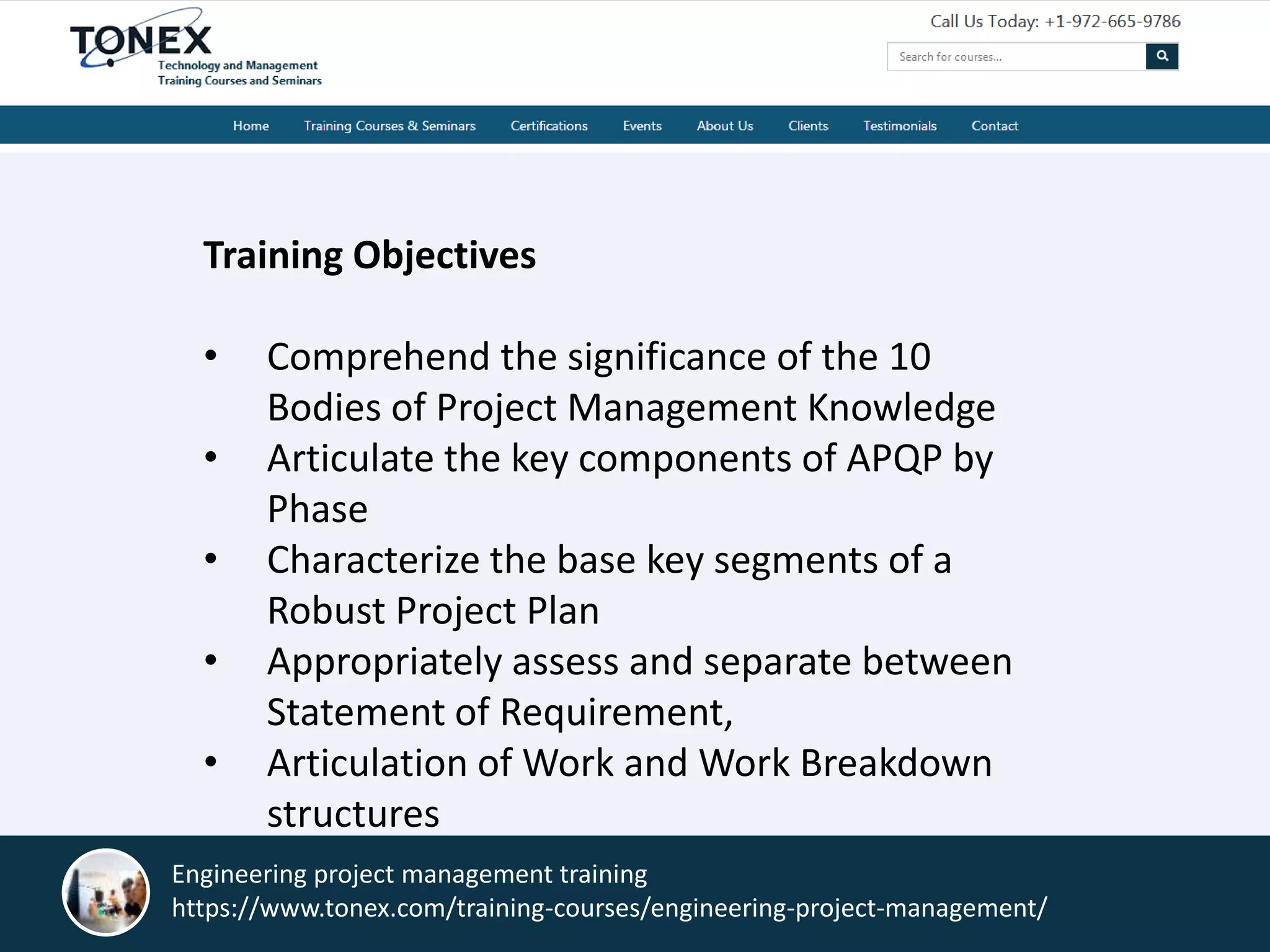 Engineering project management training and courses | PPTX