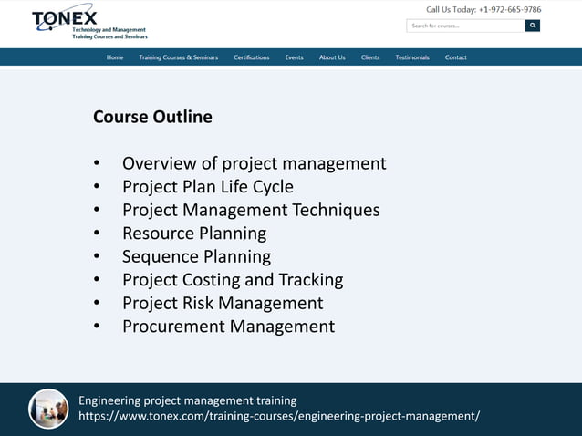 Engineering project management training and courses | PPTX