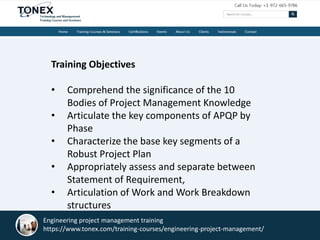 Engineering project management training and courses | PPTX