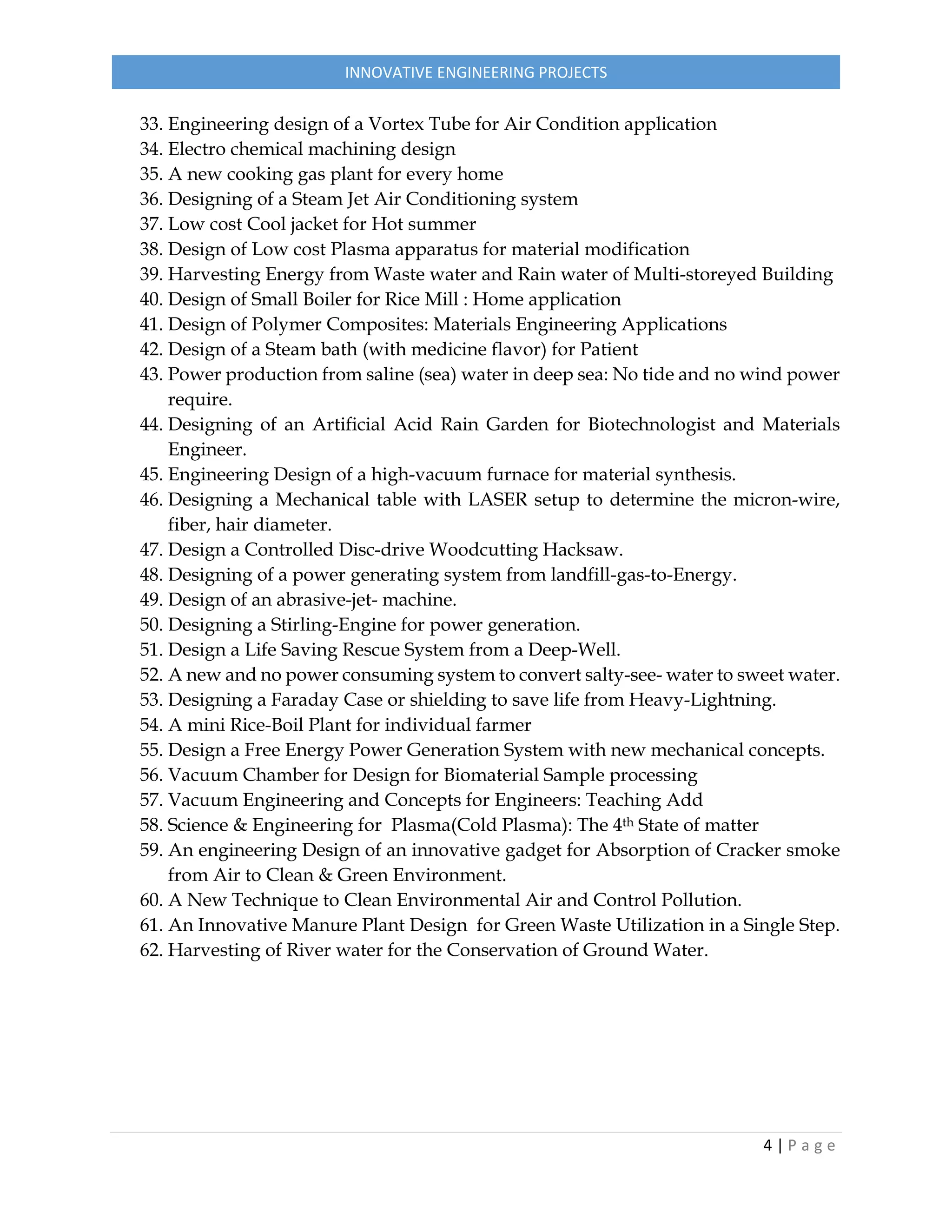 Engineering projects 2018 | PDF