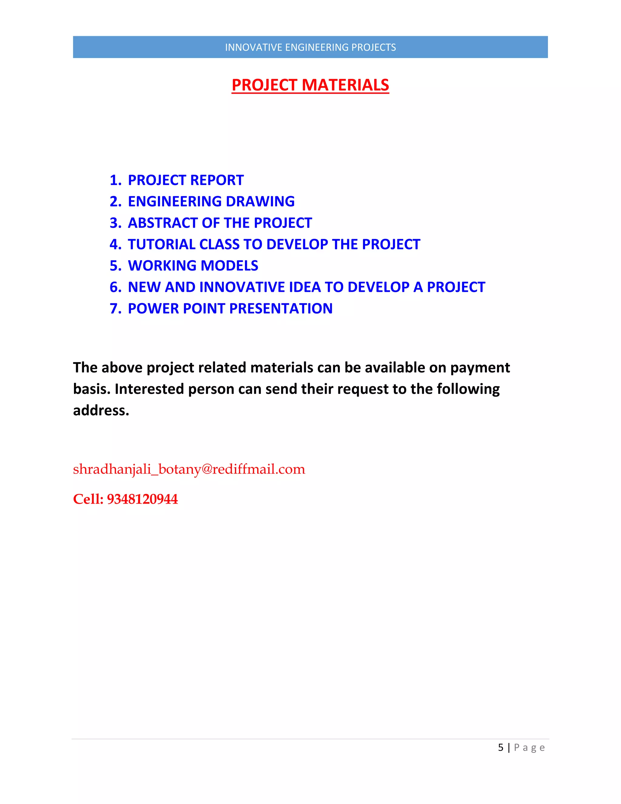 Engineering projects 2018 | PDF