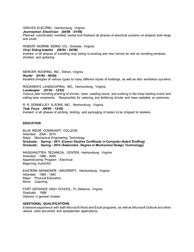 Engineering resume robert lee swink | PDF | Free Download