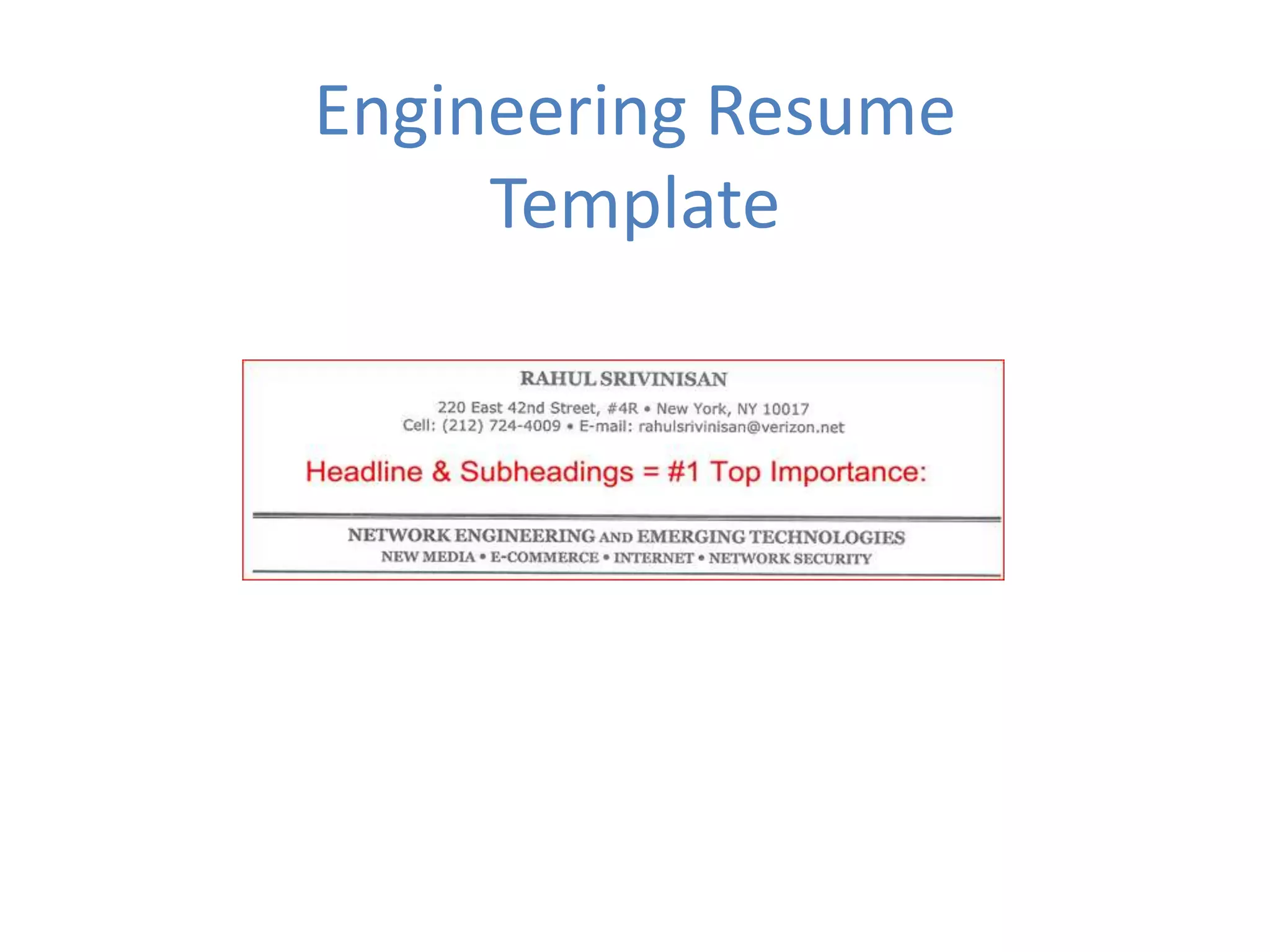 Engineering resume template | PPTX