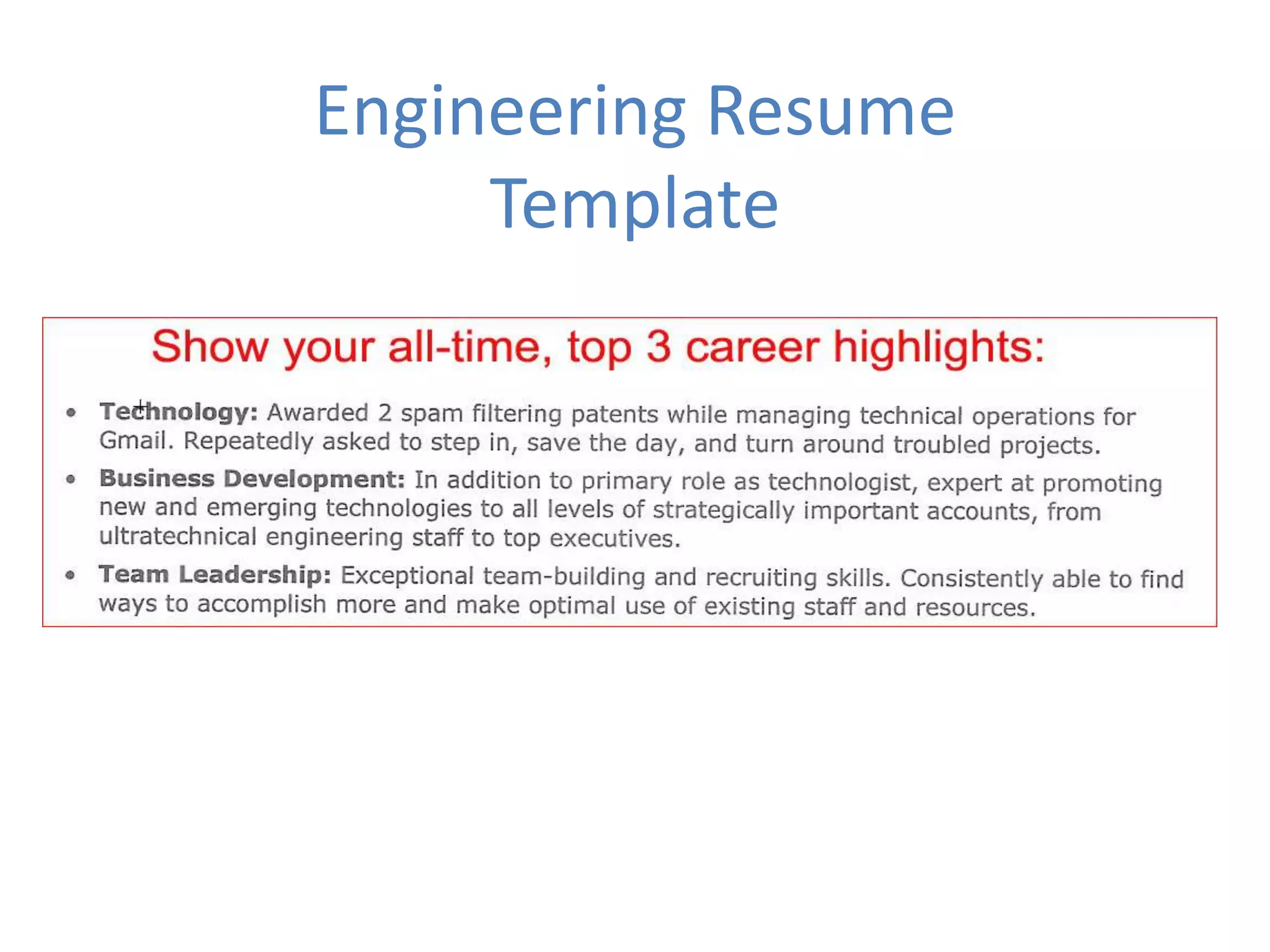 Engineering resume template | PPTX