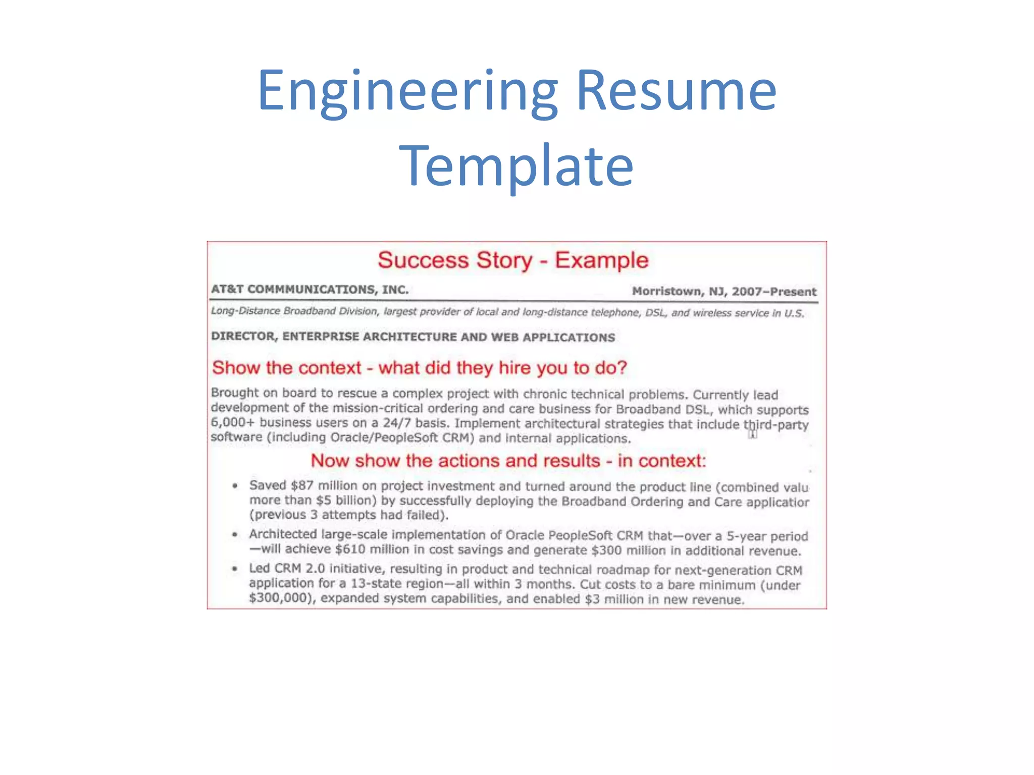Engineering resume template | PPTX