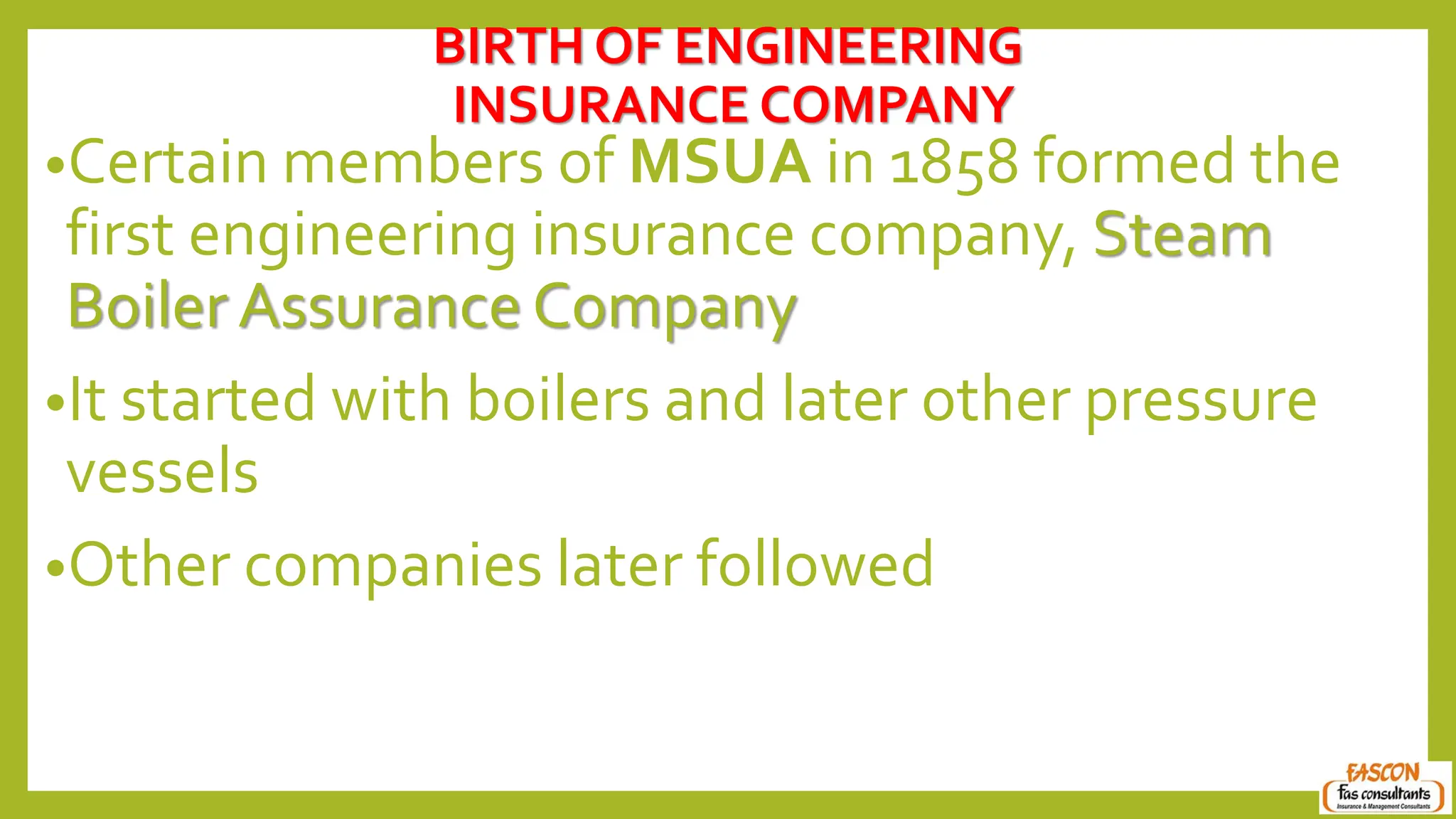 INTRODUCTION TO ENGINEERING INSURANCE CONTRACTOR'S ALL RISK ERECTION ...