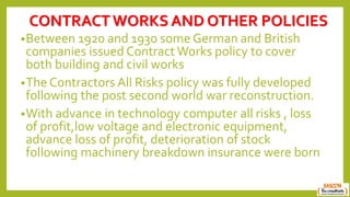 INTRODUCTION TO ENGINEERING INSURANCE CONTRACTOR'S ALL RISK ERECTION ...