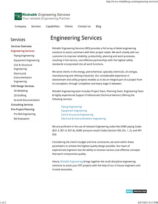 Engineering services detail engineering, design and consulting | PDF