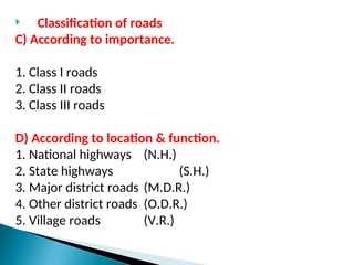 Important Classifiacttion of road in india | PPT