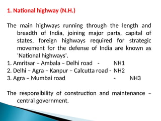 Important Classifiacttion of road in india | PPT