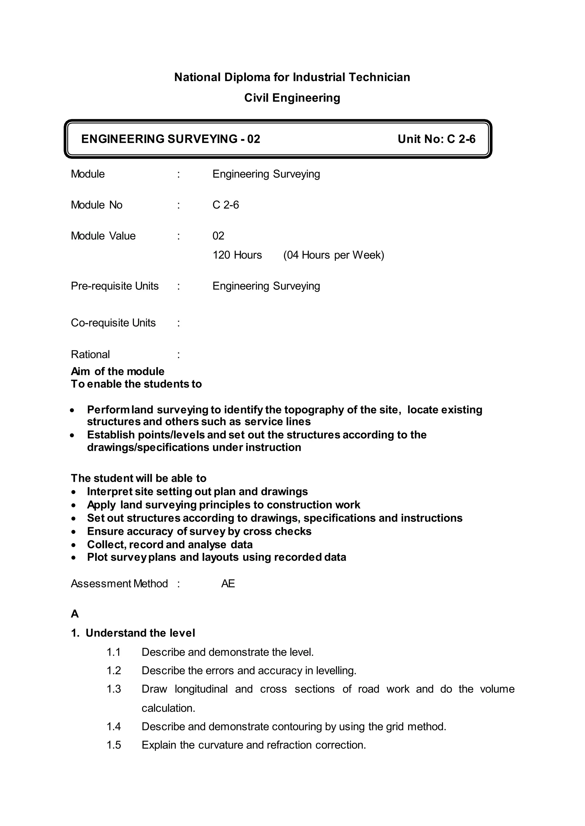 NCIT civil Syllabus 2013-2014 | DOCX | Civil Engineering Industry ...