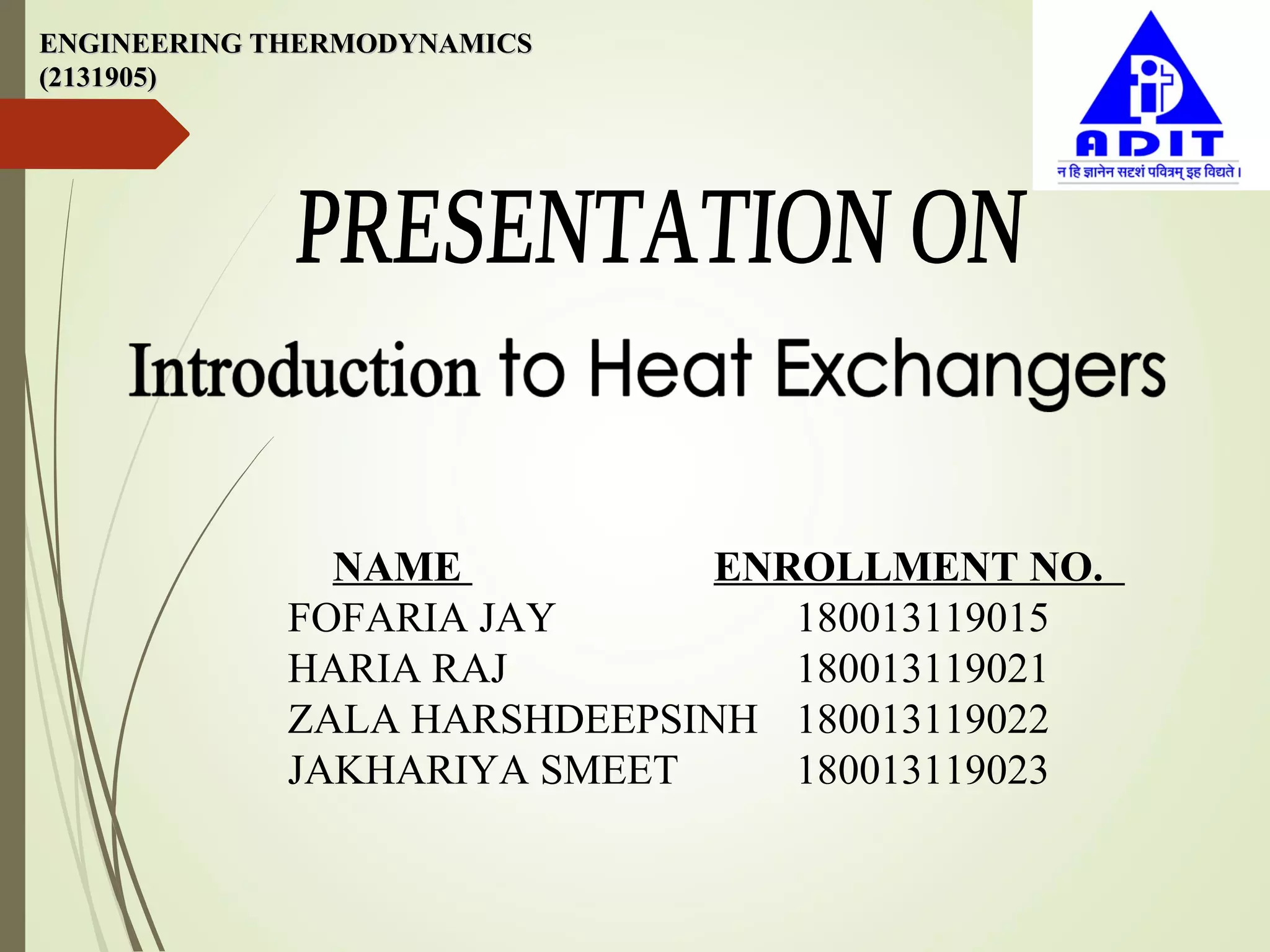 Introduction To Heat Exchanger | PPT | Chemistry | Science
