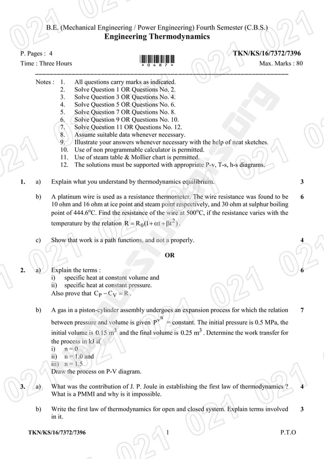 Engineering thermodynamics | PDF