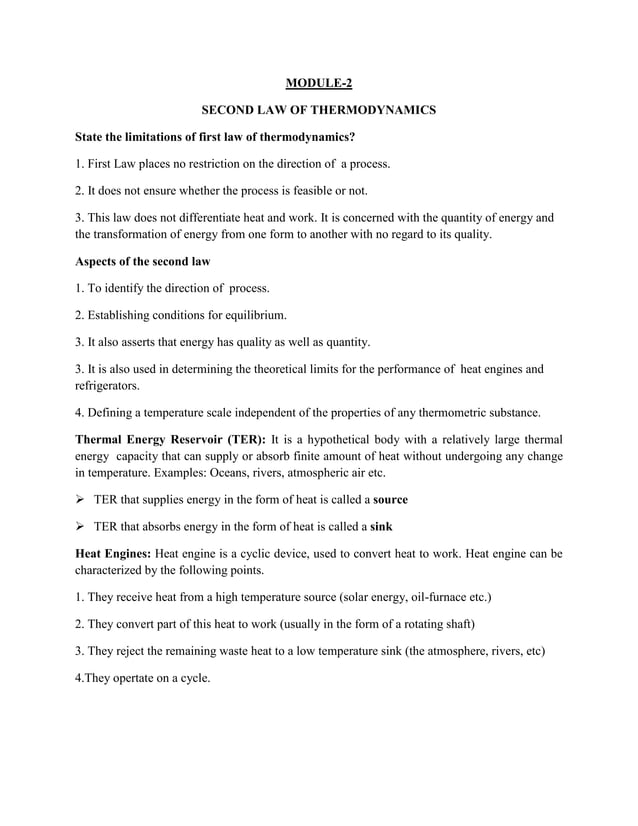 Engineering Thermodynamics Lecture Notes | PDF