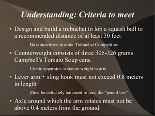 Engineering the trebuchet design process presentation | ODP
