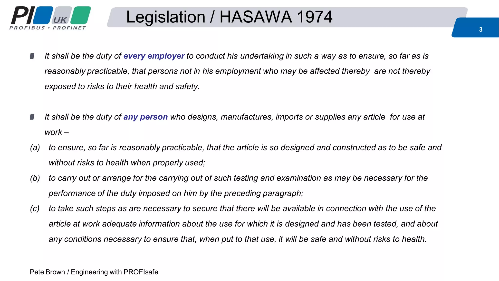Safety for Automation and Control Networks - Peter Brown | PDF
