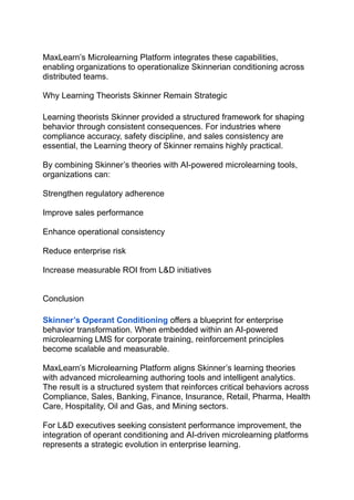Engineering Workplace Behavior with Skinner’s Learning Theory and AI ...